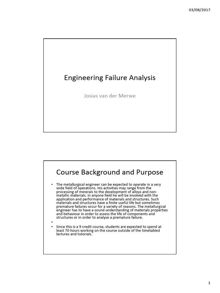 Engineering Failure Analysis Course Overview | PDF | Fracture ...