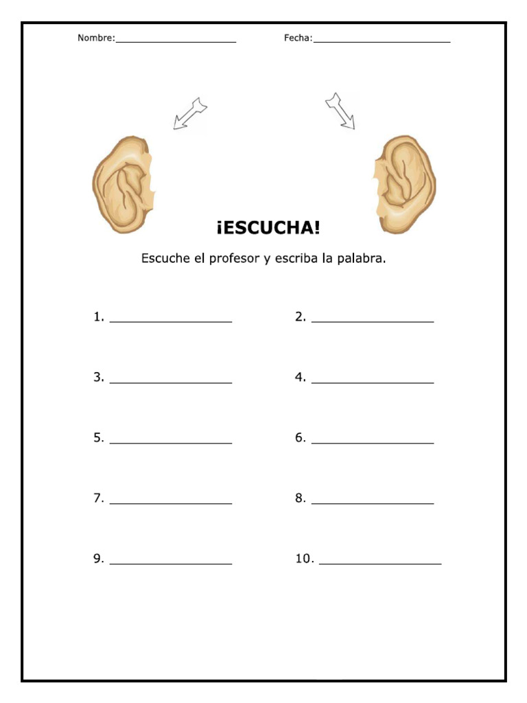 Escucha Listening Ejercicio Exercise | PDF