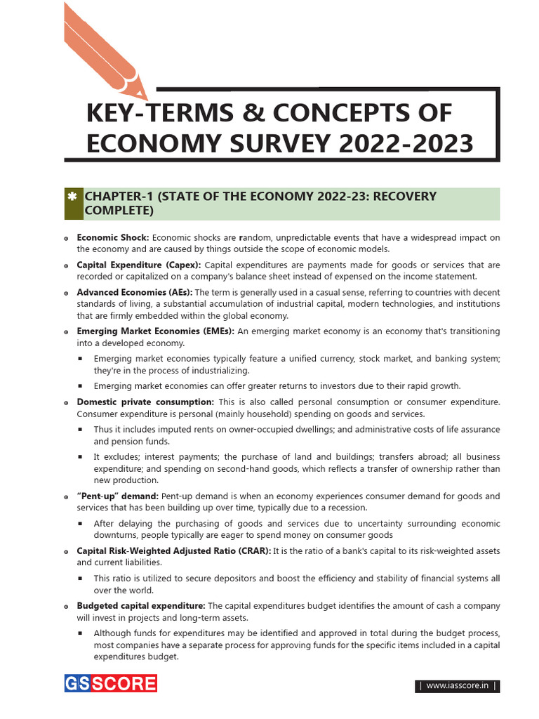 Eco Terms Survwy | PDF | Reserve Bank Of India | Taxes