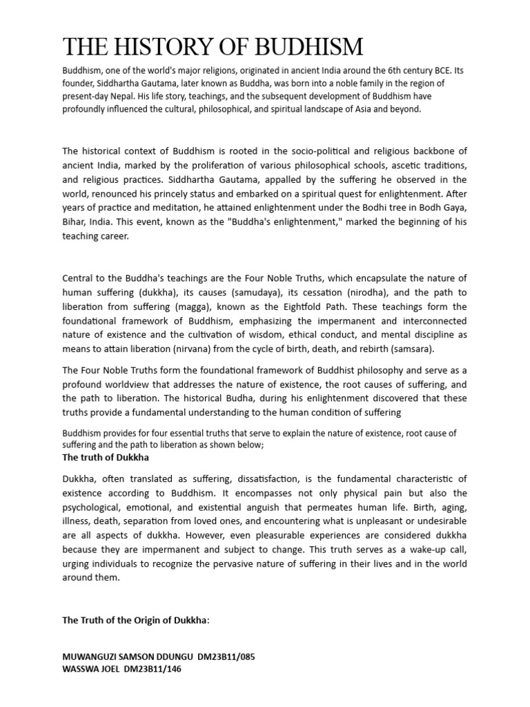 History and Background of Budhism As A World View | PDF | Noble ...