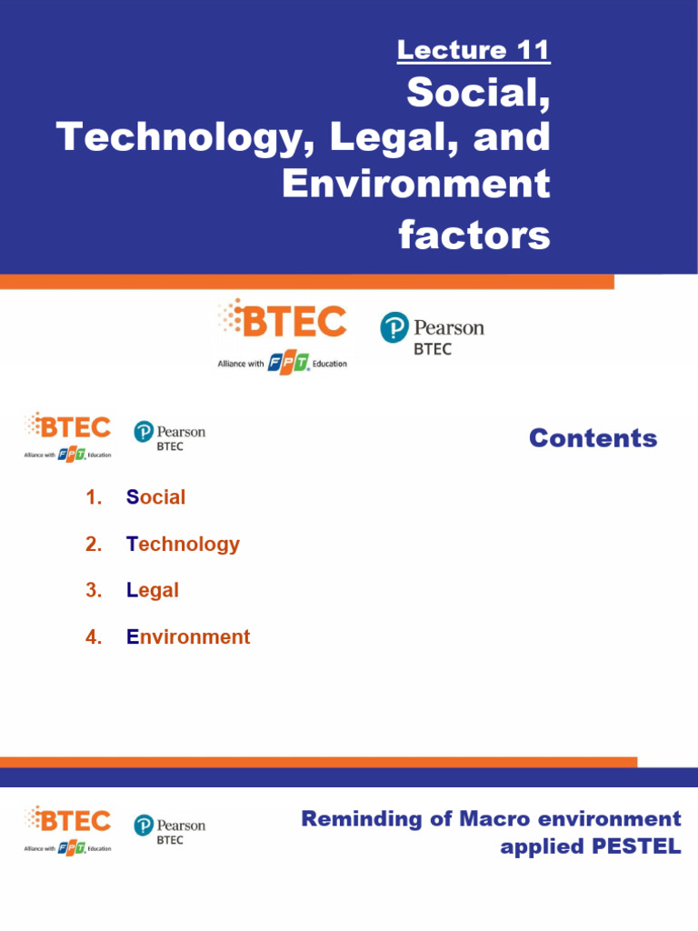 Lecture 11 - Social, Technology, Legal and Environment | PDF | Market ... Lecture 11 - Social, Technology, Legal and Environment | PDF | Market ...