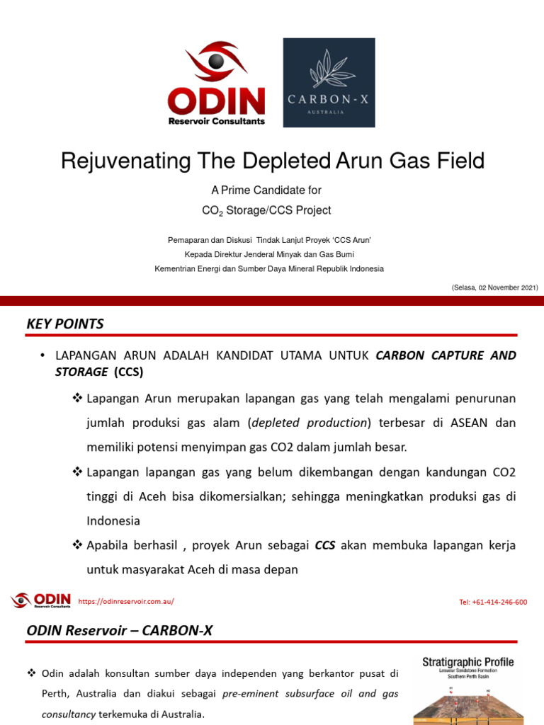 1 - Materi Presentasi Ccus Odin Reservoir Kepada Direktur Jenderal Minyak Dan Gas Bumi ...
