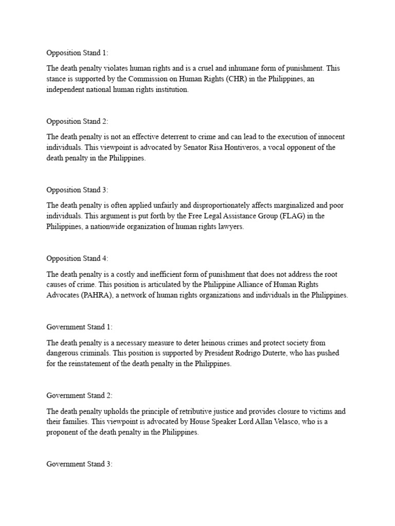 Death Penalty Debate in the Philippines | PDF