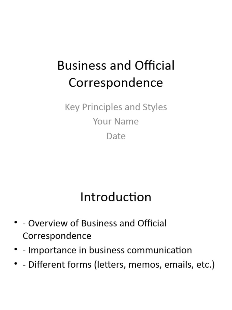 Business and Official Correspondence | PDF | Communication | Text