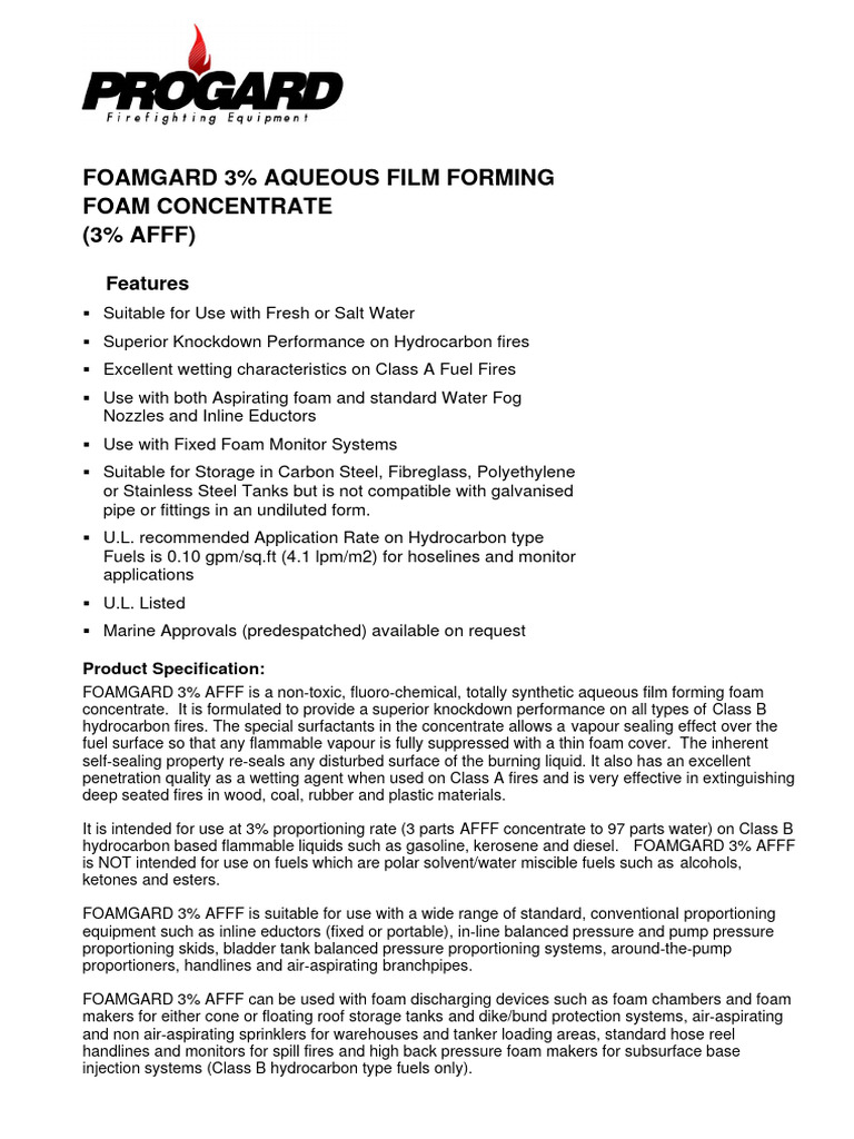 01 50 FoamGard AF3 AFFF UL | PDF | Materials