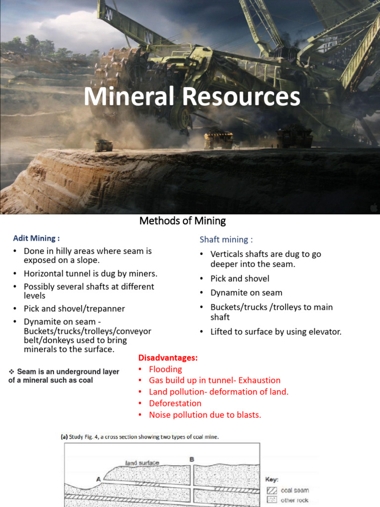 Mineral Resources | PDF | Mining | Coal Mining