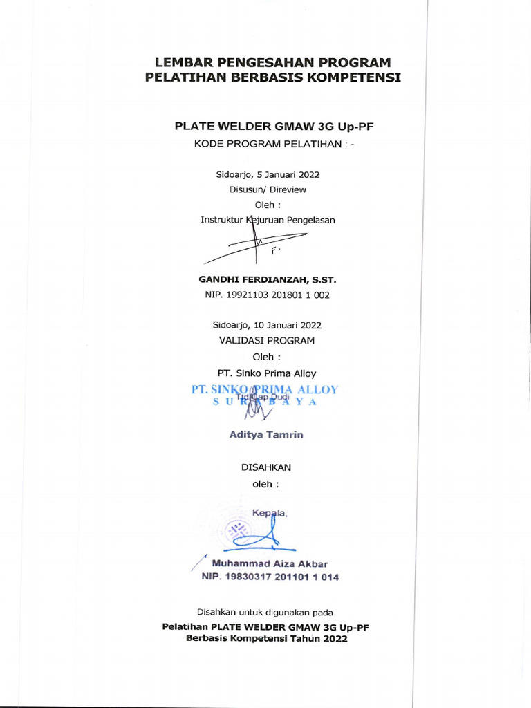 1.1.b.1 Validasi GMAW 3G-Up - 0001 | PDF