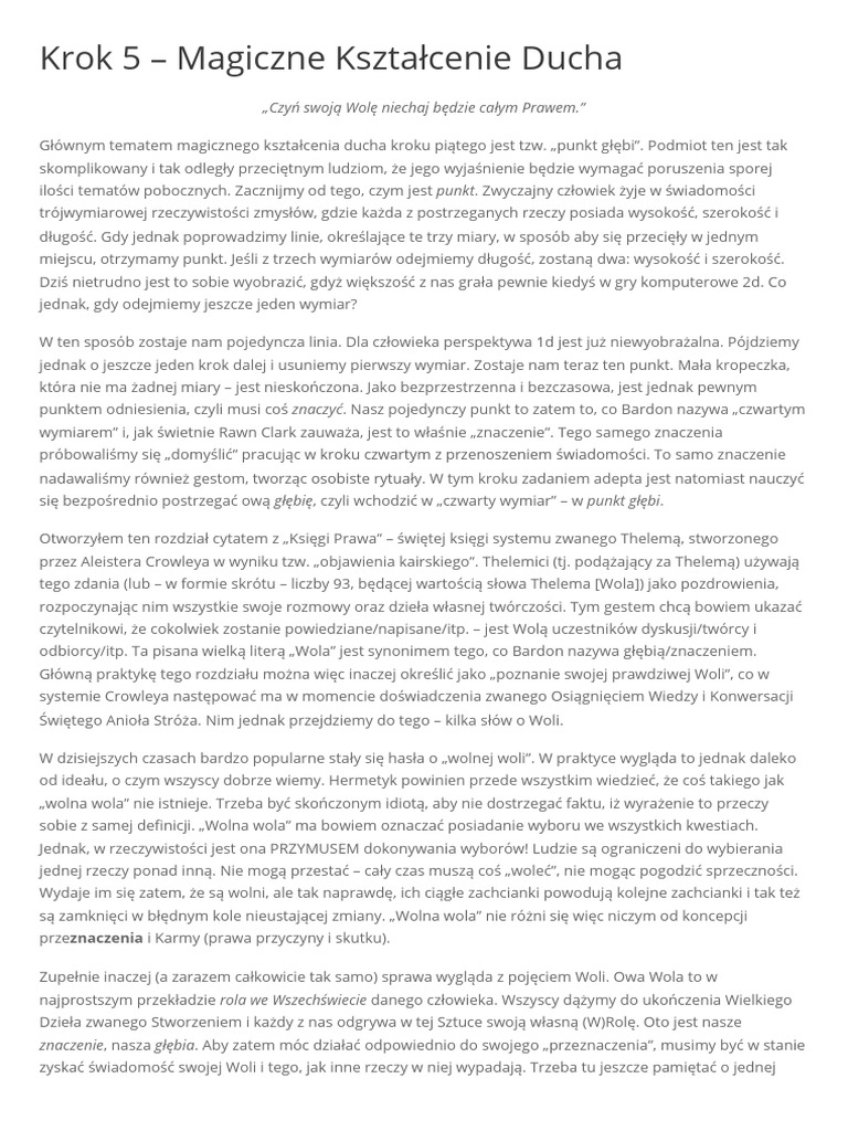Krok 5 - Magiczne Kształcenie Ducha | PDF