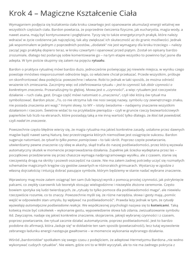 Krok 4 - Magiczne Kształcenie Ciała | PDF