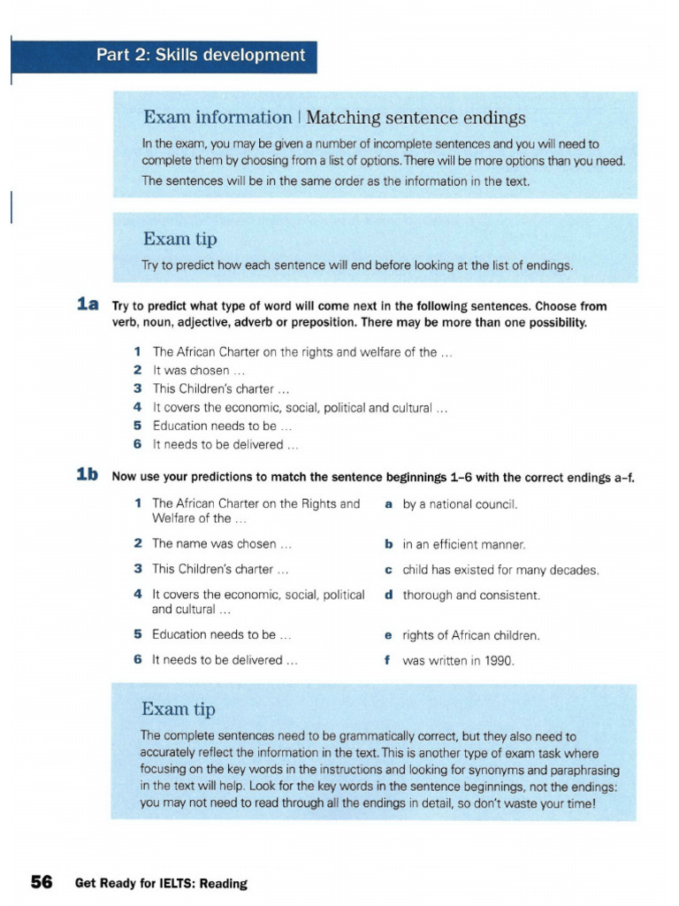 (Ielts 3-4) Reading - Matching Sentence Endings | PDF
