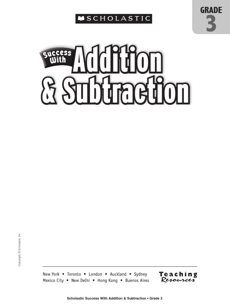 Scholastic Success With Addition - Subtraction (Grade 3) | PDF