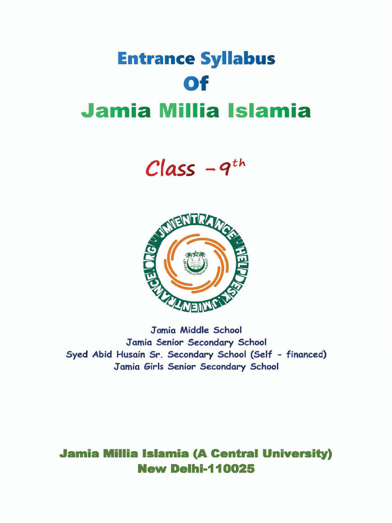 9th Class JMI Syllabus by JMIEntrance Org | PDF