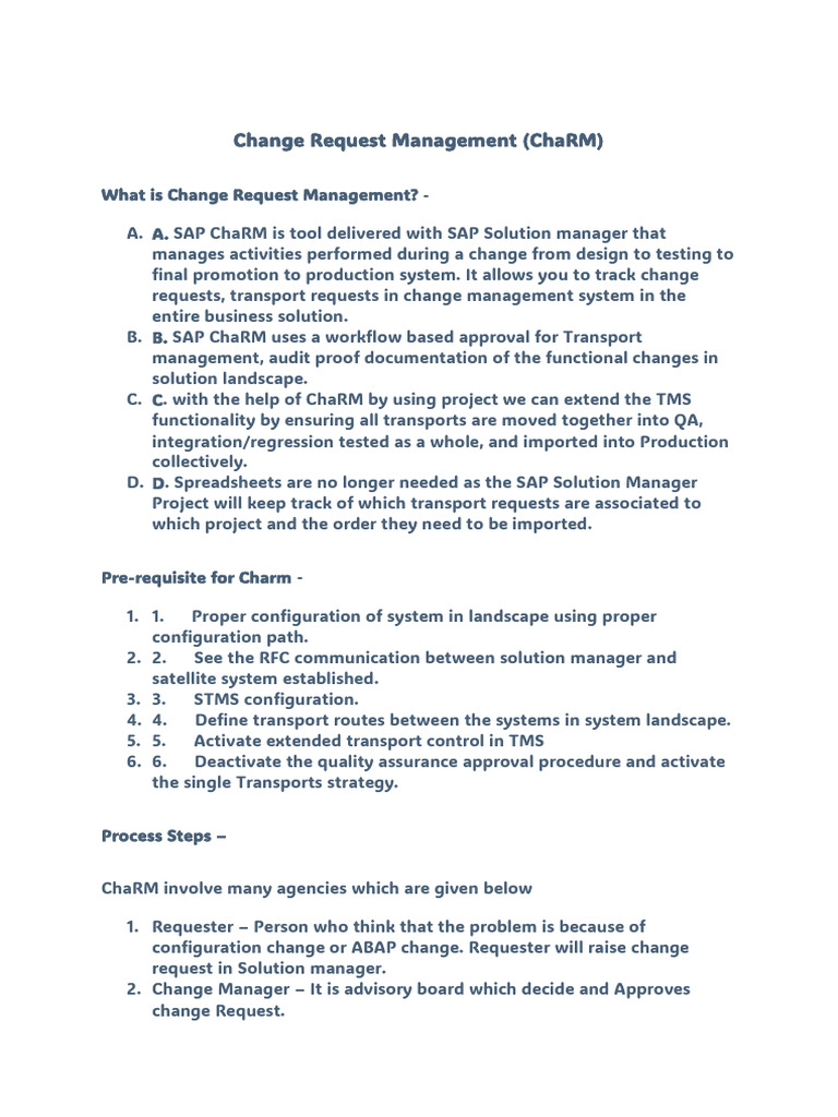 Change Management ChaRM 1718388235 | PDF | Quality Assurance | Software ...
