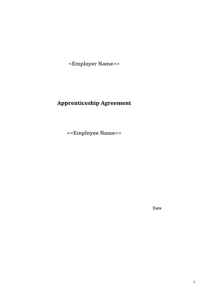 08 Apprenticeship Agreement Pdf Apprenticeship Employment
