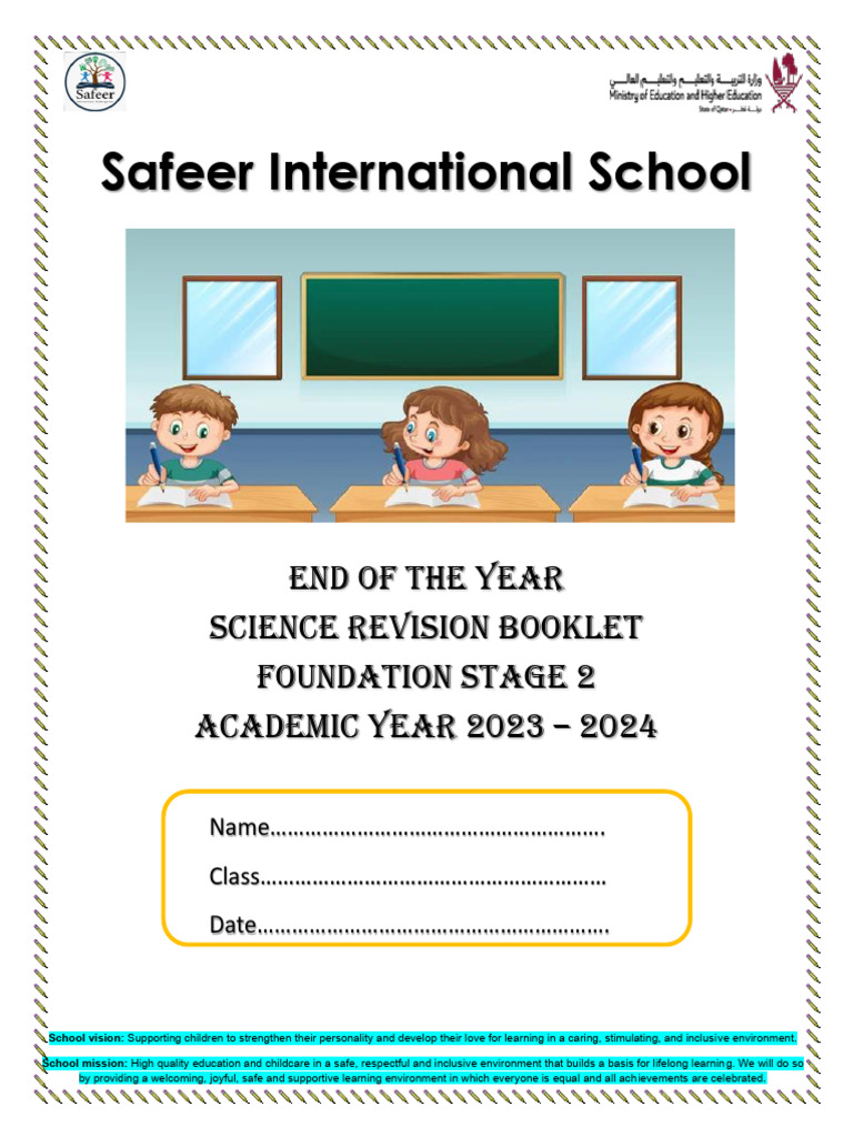 End of The Year Science Revision Booklet KG2 | PDF | Lifelong Learning ...
