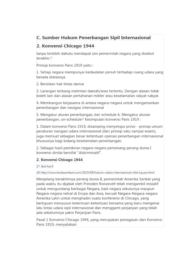Konvensi Chicago 1944: Hukum Penerbangan | PDF