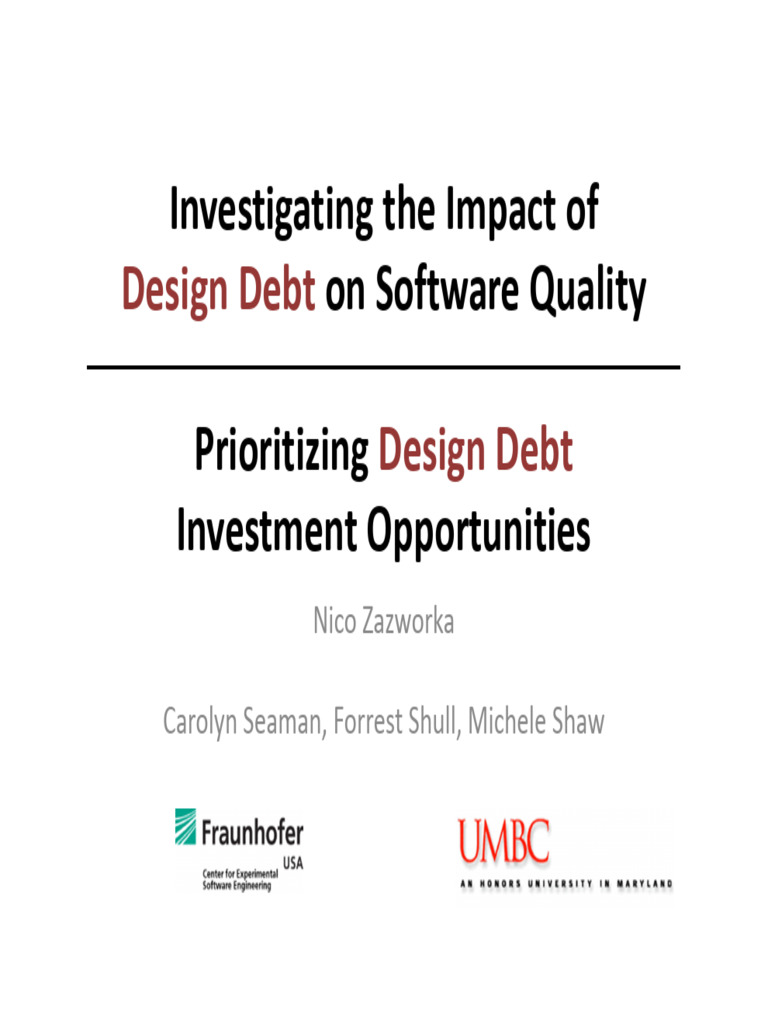 Design Debit Tech Debit 2011 - 017 - 001 - 516911 | PDF | Software Quality