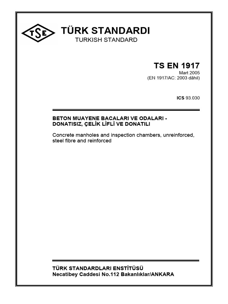 TS EN 1917 Menhol Standart | PDF