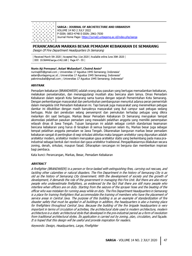 Desain Markas Damkar Semarang | PDF