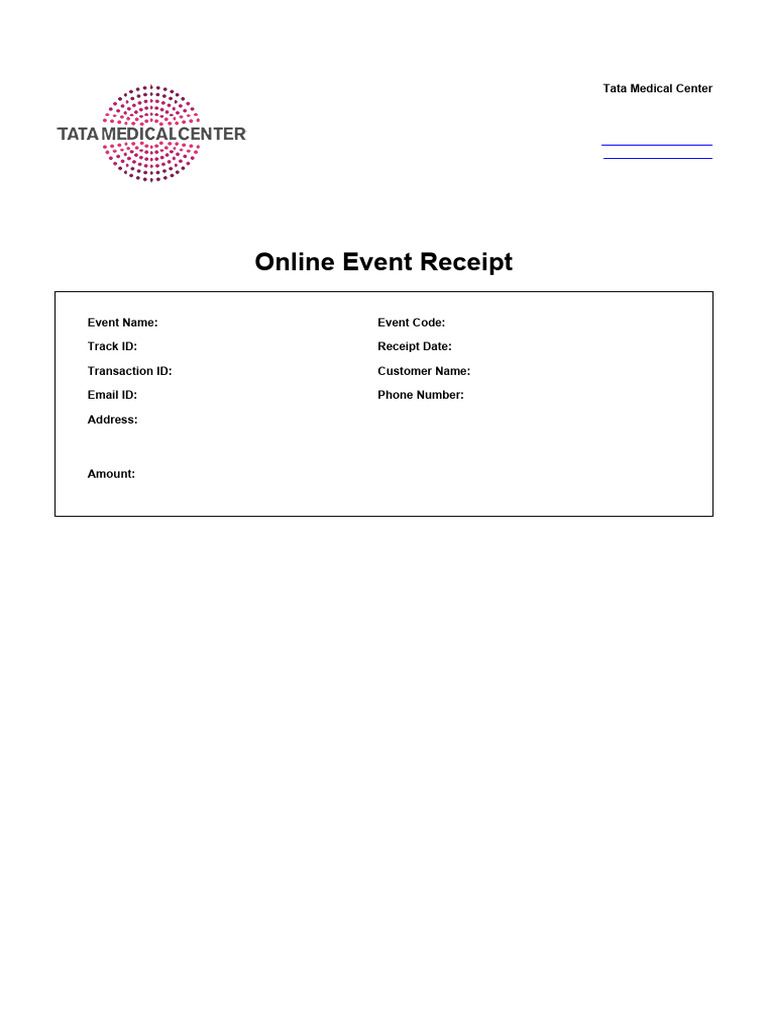 Tata Medical Center Event Receipt | PDF