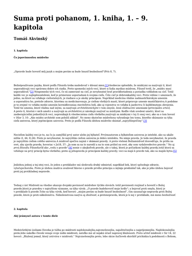 Akvinsky-Suma Proti Pohanom-I - 1-9 | PDF