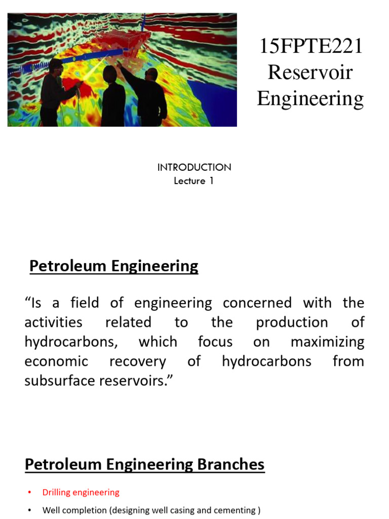 Lecture 1 2 Pdf Petroleum Reservoir Petroleum