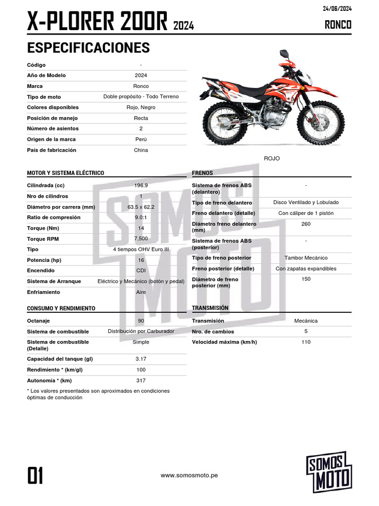 X Plorer 200r 2024 - Ronco - Rojo 24 | PDF | Coche | Vehículo de motor