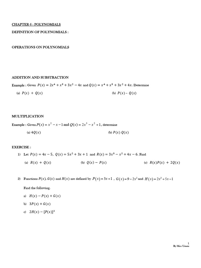 Nota Chapter 6 | PDF | Factorization | Polynomial