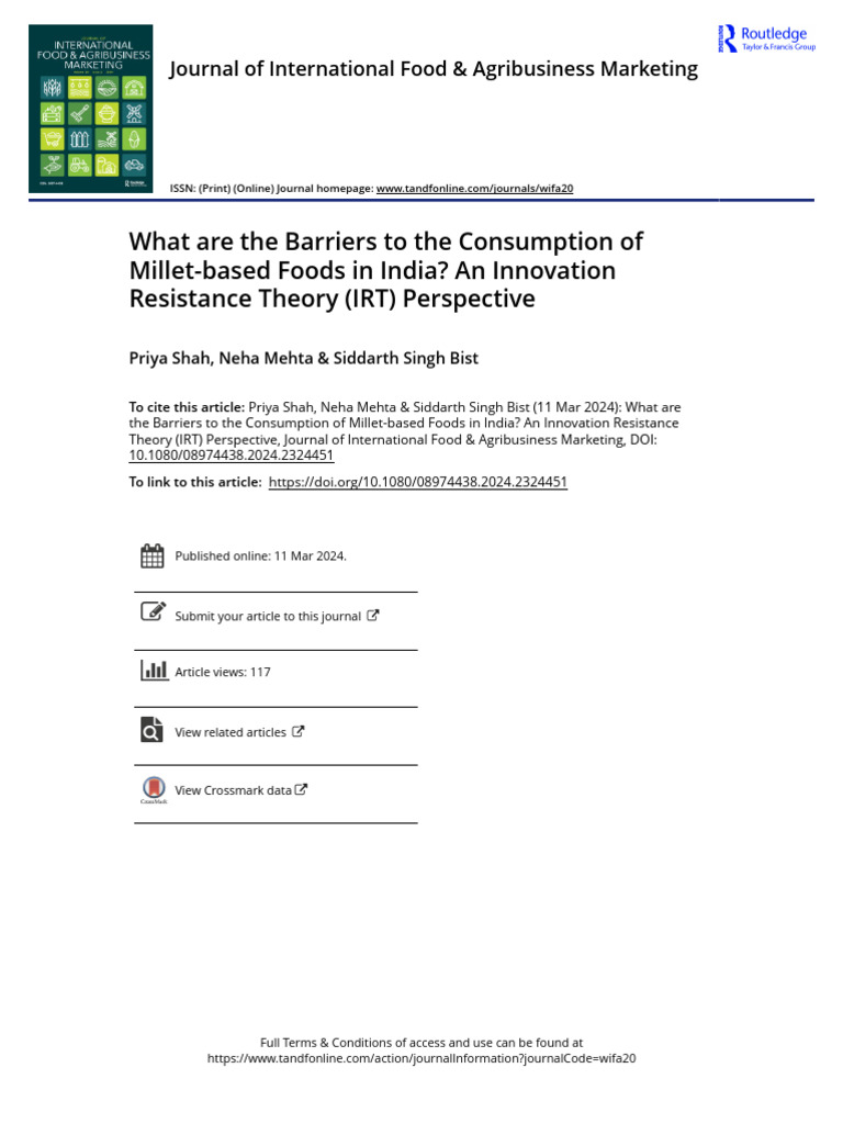 Barriers to Millet Consumption in India | PDF | Qualitative Research