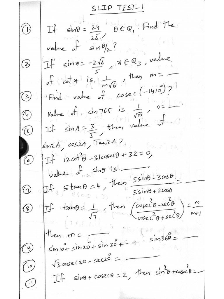 Slip Test - 01 | PDF