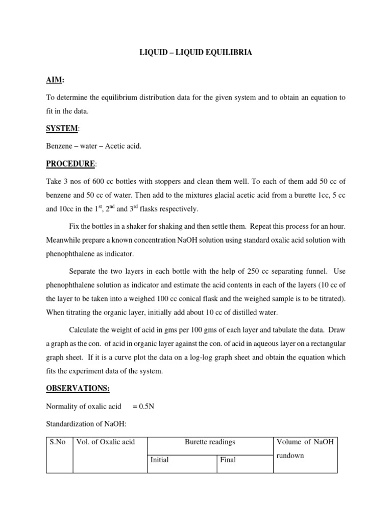 Liquid-Liquid Equilibria | PDF | Acid | Titration
