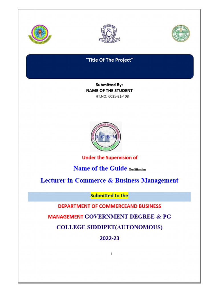 Project Front Pages PDF | PDF