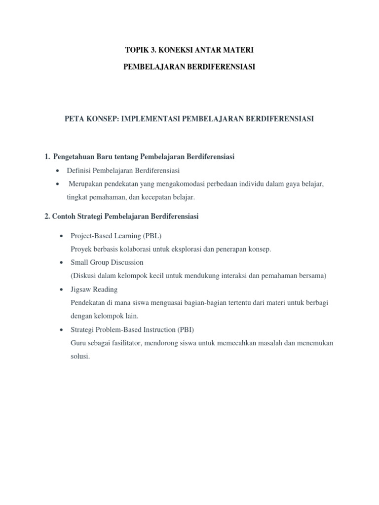 TOPIK 3. KONEKSI ANTAR MATERI-berdiferensiasi | PDF