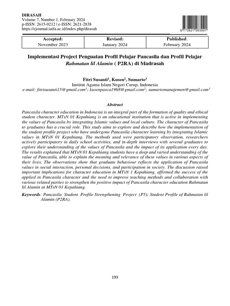 Implementasi p5 Dan Ppra Di Madrasah | PDF