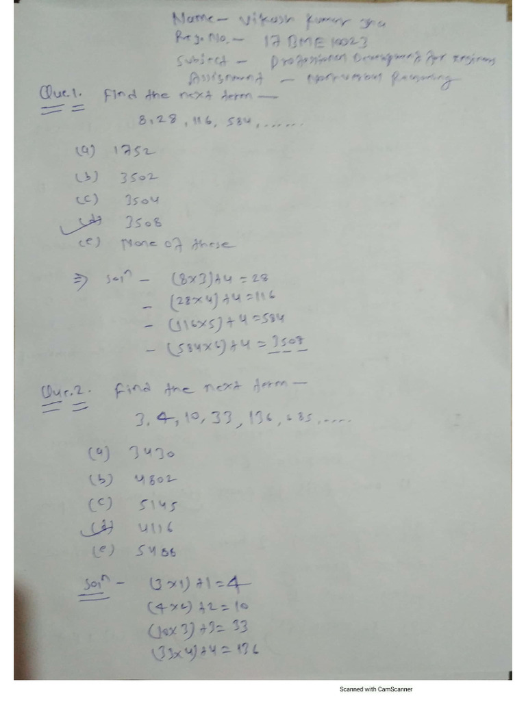 Assignment Non-Verval Reasoning (Vikash Kumar Jha) | PDF