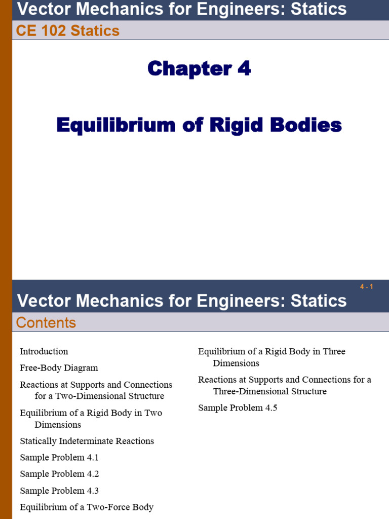 ch04 Equilibrium of Rigid Bodies | PDF | Force | Euclidean Vector