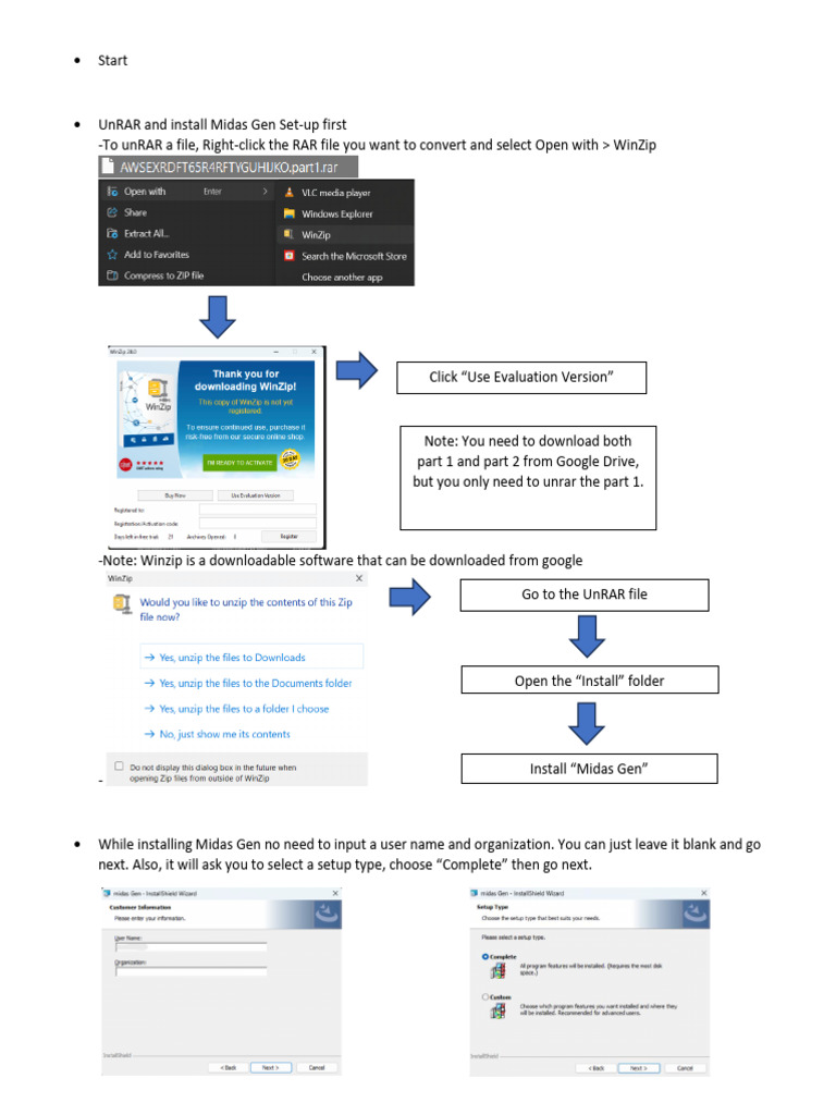 Updated Installation Steps For Midas Gen | PDF