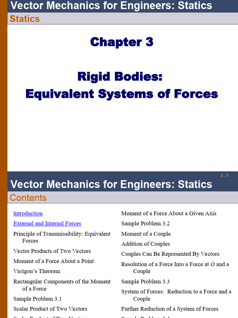 ch03 Rigid Bodies Equivalent Systems of Forces | PDF | Force | Euclidean Vector