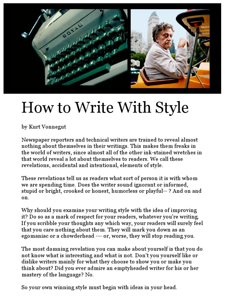 How To Write With Style