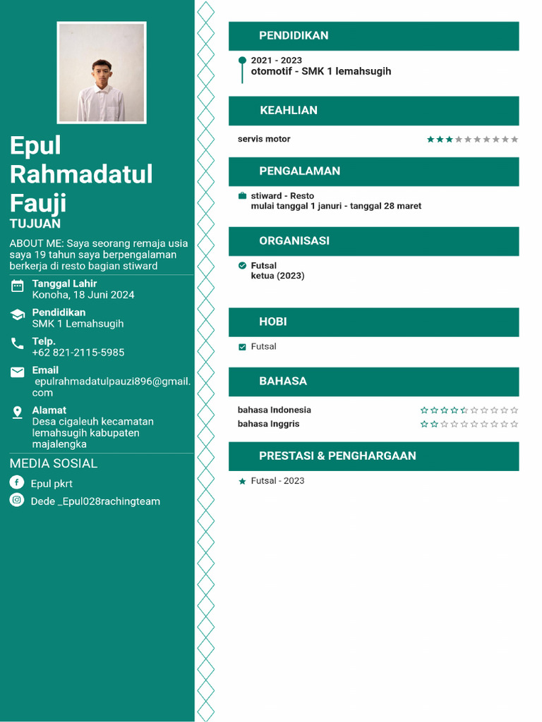 CV Epul Rahmadatul Fauji | PDF