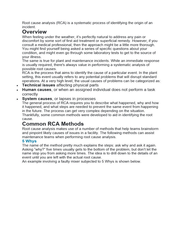 Root Cause Analysis Text | PDF | Brainstorming | Cognition