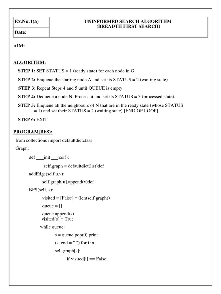 AI AND ML(MANUAL)-1-1 | PDF | Combinatorics | Algorithms