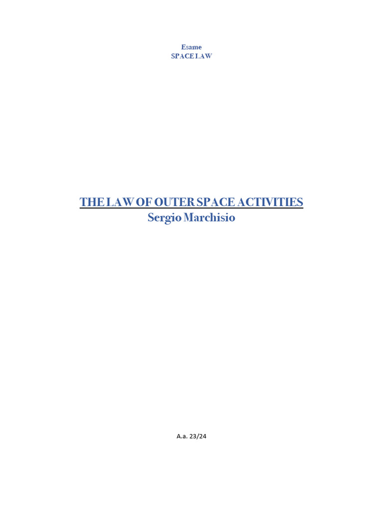Overview of International Space Law | PDF | Consensus Decision Making ...