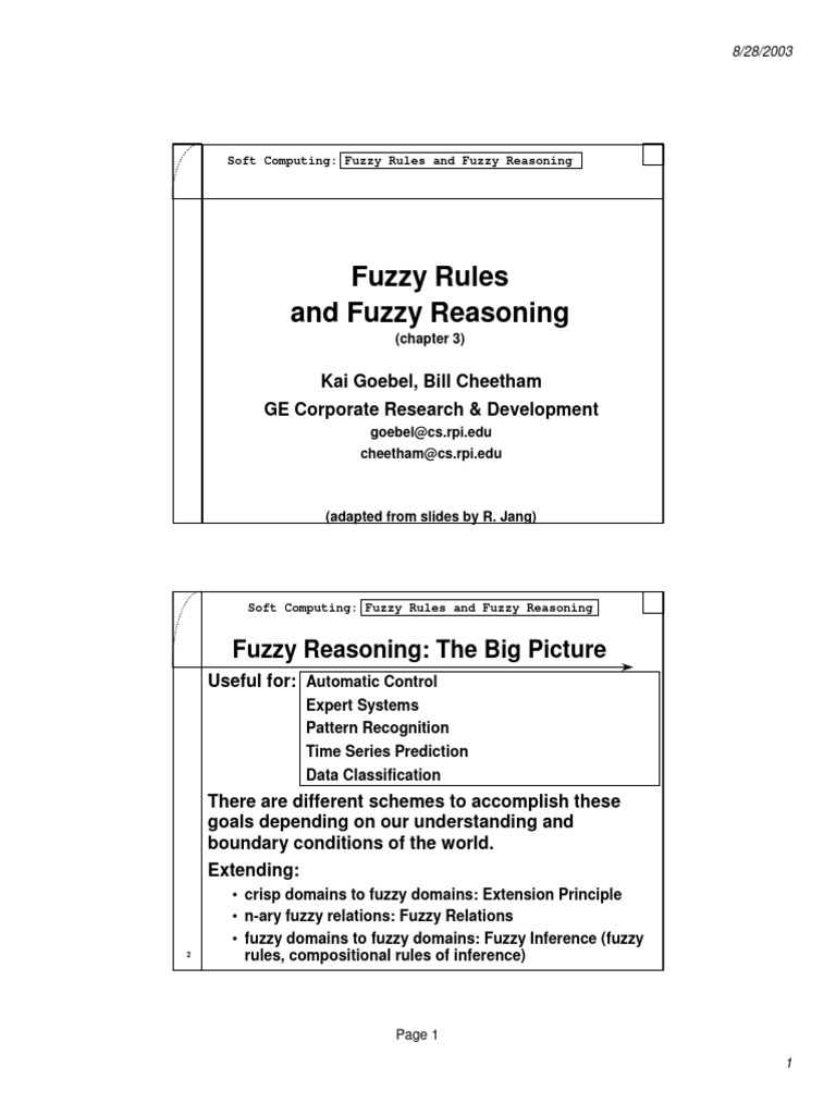 Fuzzy Rules and Reasoning | Download Free PDF | Fuzzy Logic | Logic