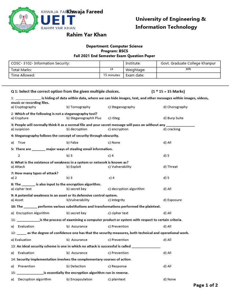 Info Sec Paper3 | PDF | Encryption | Cryptography Info Sec Paper3 | PDF | Encryption | Cryptography
