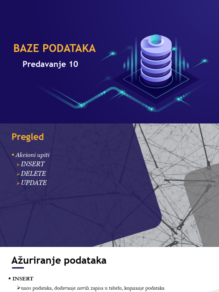 Baze Podataka: Predavanje 10 | PDF