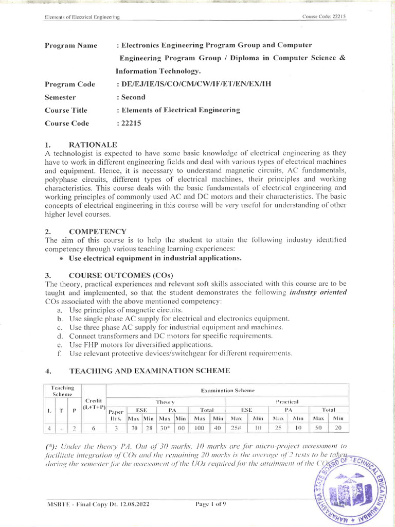 Elements of Electrical Engineering | PDF