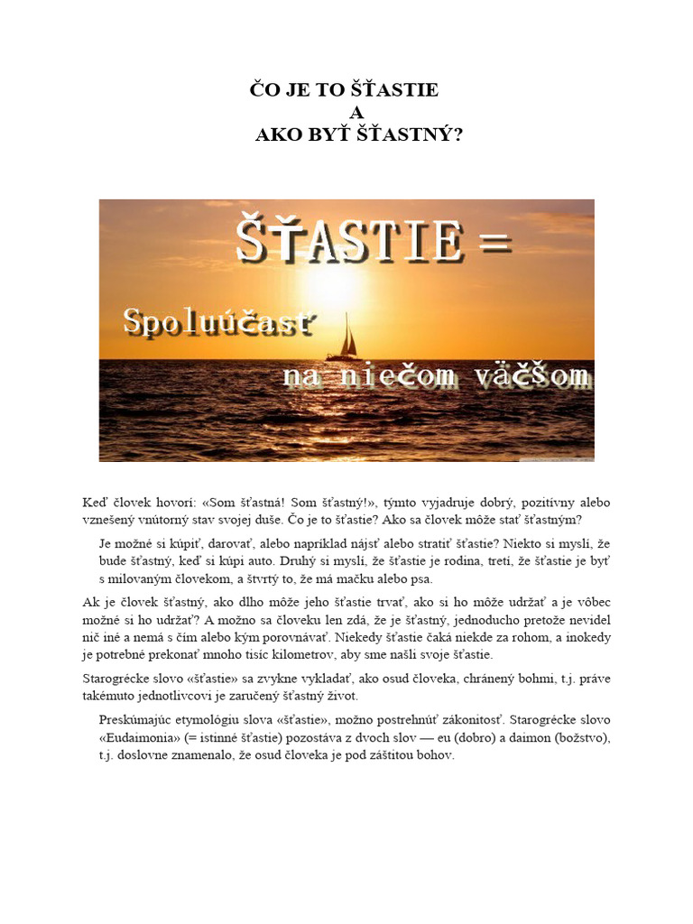 Co Je To Stastie | PDF