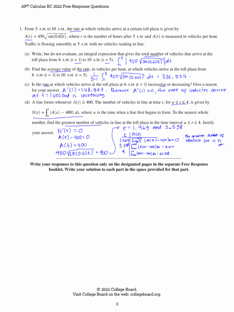 AP Calc BC 2022 FRQ Only ME | PDF