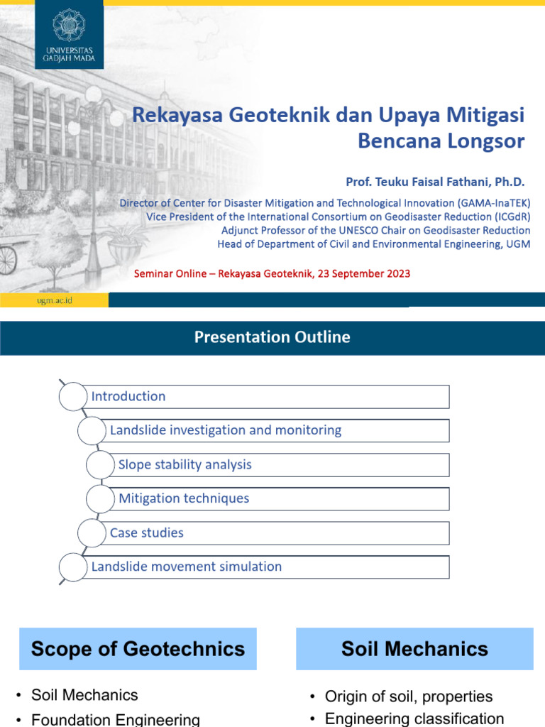 Fathani - Rekayasa Geoteknik 2023 | PDF | Landslide | Earth Sciences